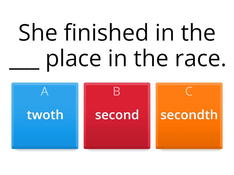 Ordinal Numbers - Quiz