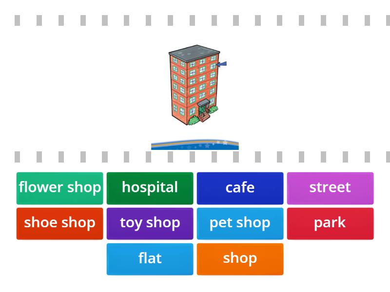 Kid's box 2. Unit 8. My town. - Find the match