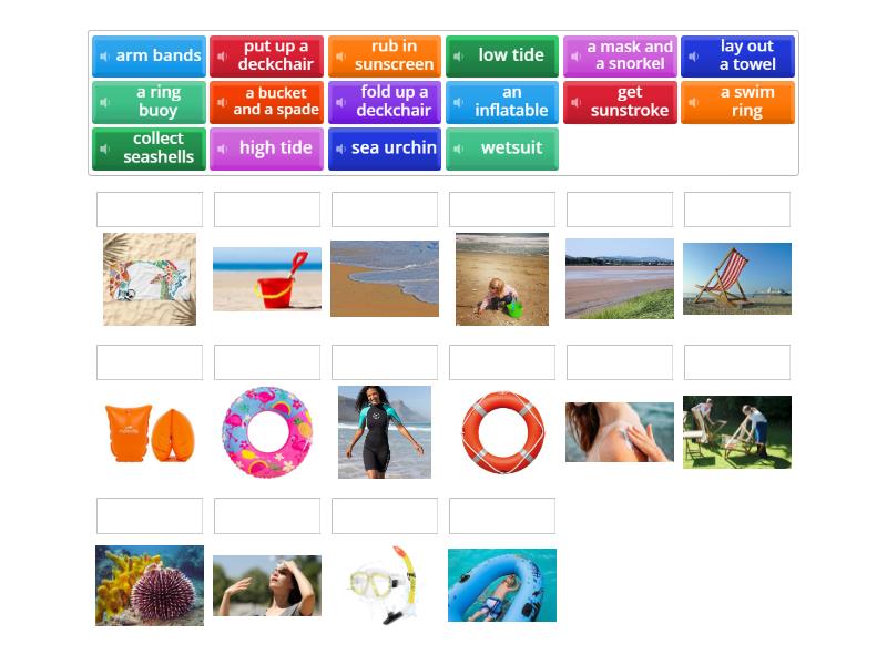 At the beach - Match up