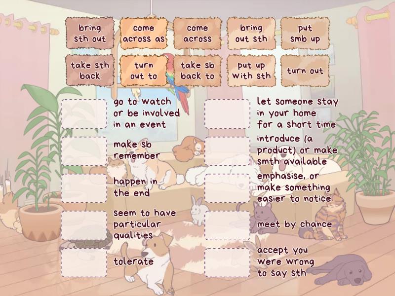 speakout upper-intermediate, 7, multi-word verbs - Une las parejas