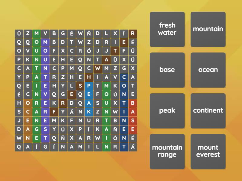 mountain - Wordsearch