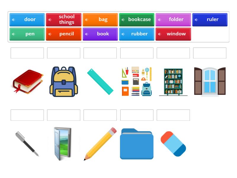school things - Une las parejas