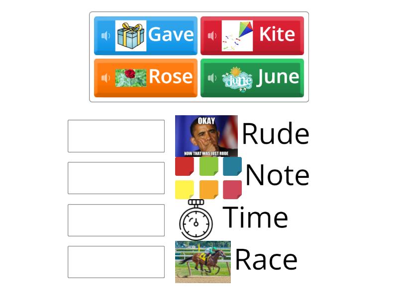 Long Vowels (Silent E) - Match up