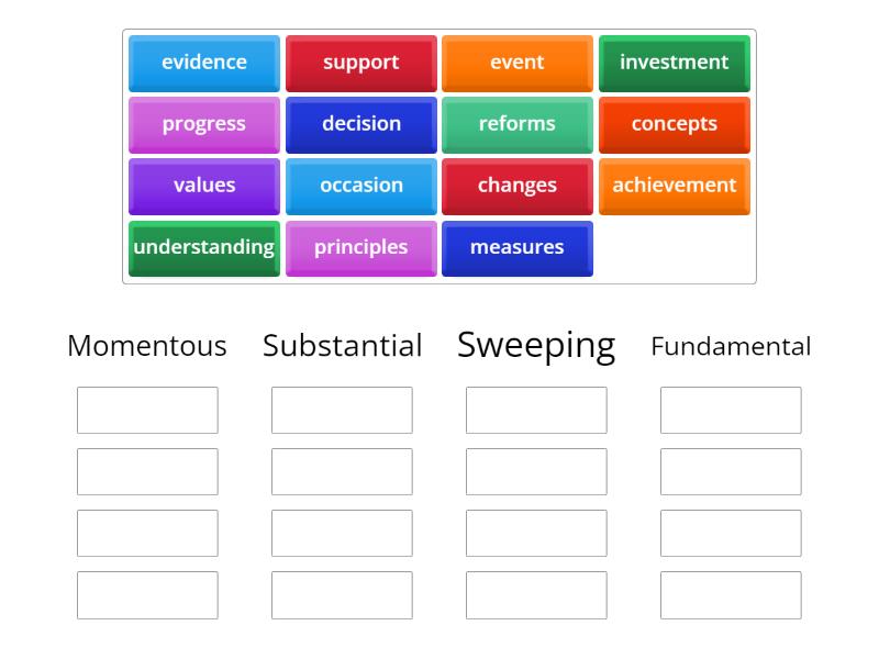 On screen C2 4B collocations -1 part 1 - Group sort