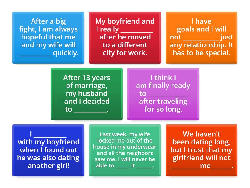 6A Phrasal Verbs Unit 53 Practice - Flip tiles