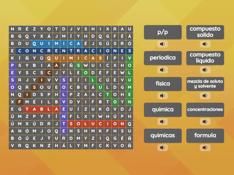 fisico quimica - Sopa de letras