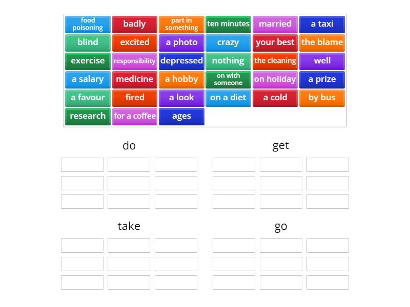SO B1 U1.2 Collocations - Group sort