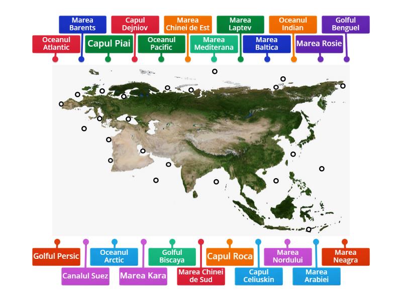 Eurasia: Pozitia fizico-geografica 1 - Labelled diagram