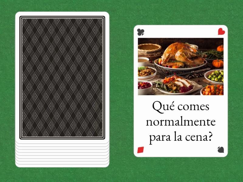 Comida y bebida - preguntas - Speaking cards