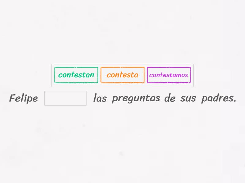 PRESENTE INDICATIVO CONTESTAR - present simple - Indikativ Präsens ...