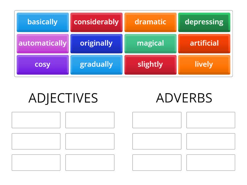 I11 - Adjectives and Adverbs groups - Group sort