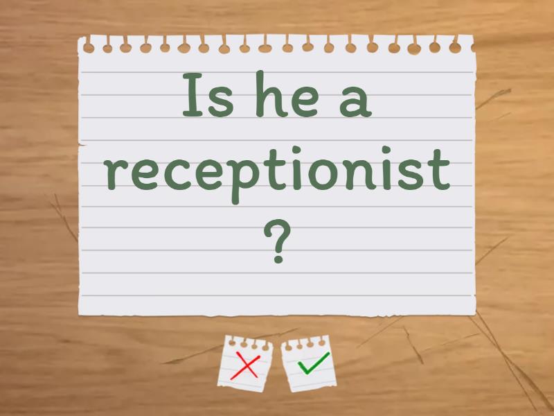 Are you a receptionist ? to be - Flash cards