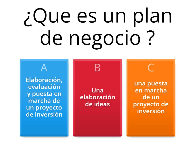 PLAN DE NEGOCIO - Quiz