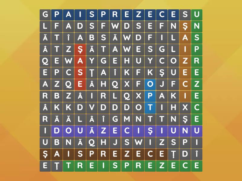 REBUS NUMERE SI CIFRE - Wordsearch