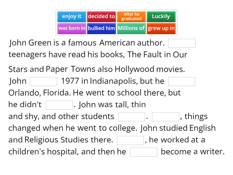 GG4 - unit 4 - reading - Missing word