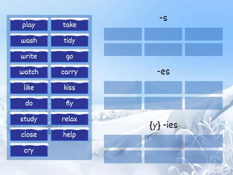 Present Simple (s/ es/ ies) - Group sort