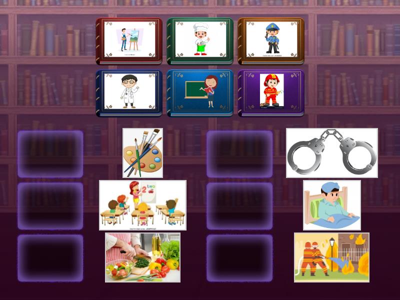 "Explore professions and tools". A fun matching game for little ...