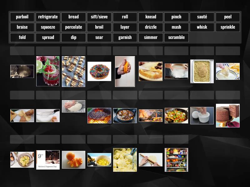 Mastering Cooking Verbs - Match up