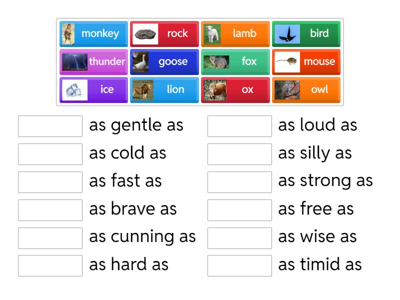 'as+adj+as'similes_6BC - Match up