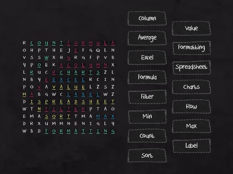Spreadsheet - Wordsearch