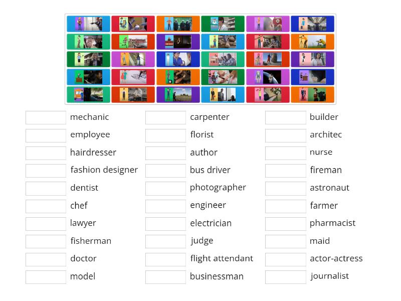 PROFESSIONS - Match up