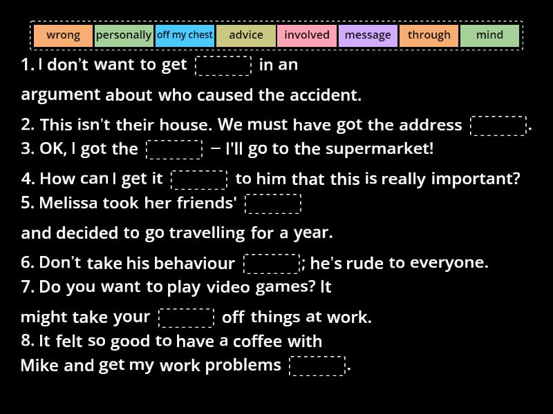 SO B2.1, 6C Vocabulary practice - Complete the sentence