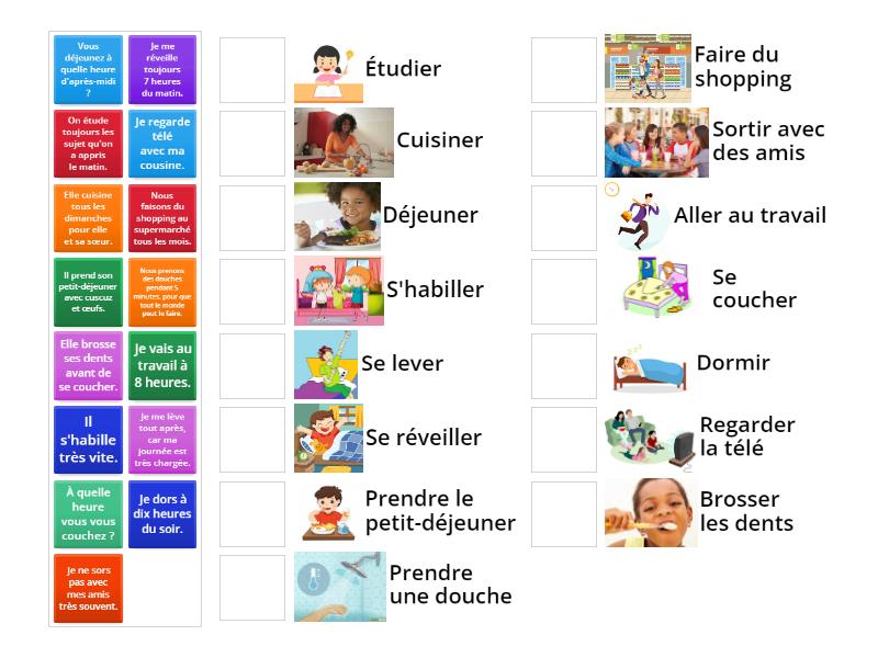 Les verbes de la routine - Match up