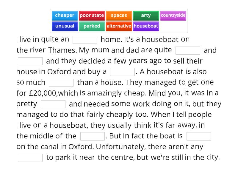 Describing Houses and Homes - Complete the sentence