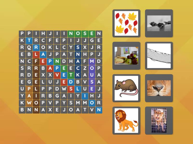 The Lion and the Mouse - - Wordsearch
