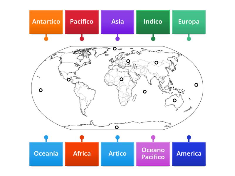 Mapa Mundi - Diagrama con etiquetas
