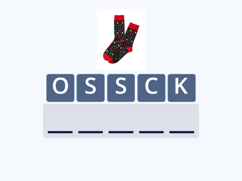 CLOTHES VOCABULARY 2 - Anagrama