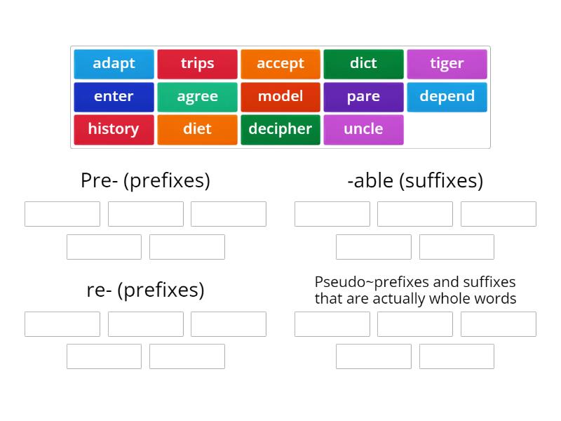 Affixes Family Sort - Group sort