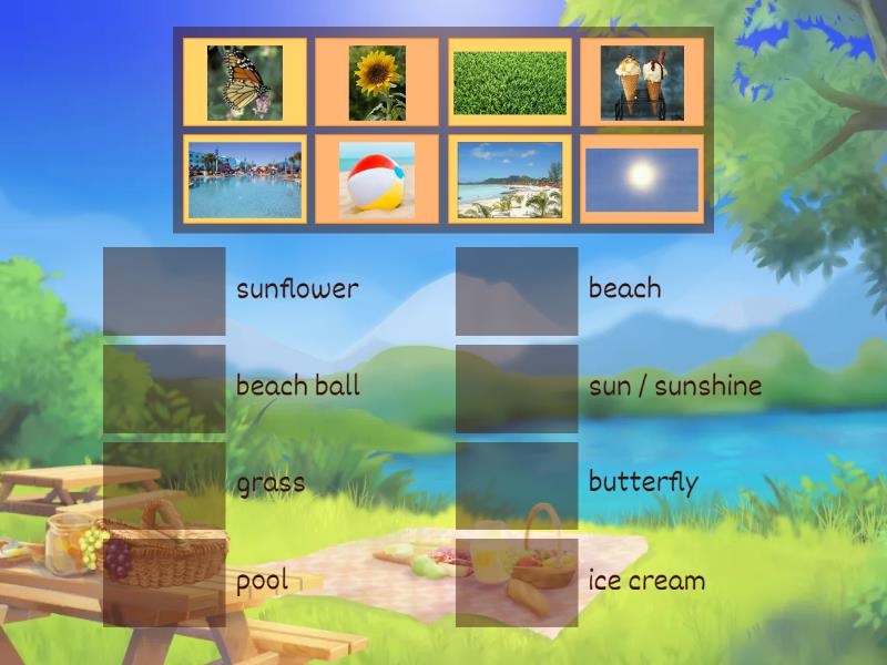 Summer Time Matching Game - Match up