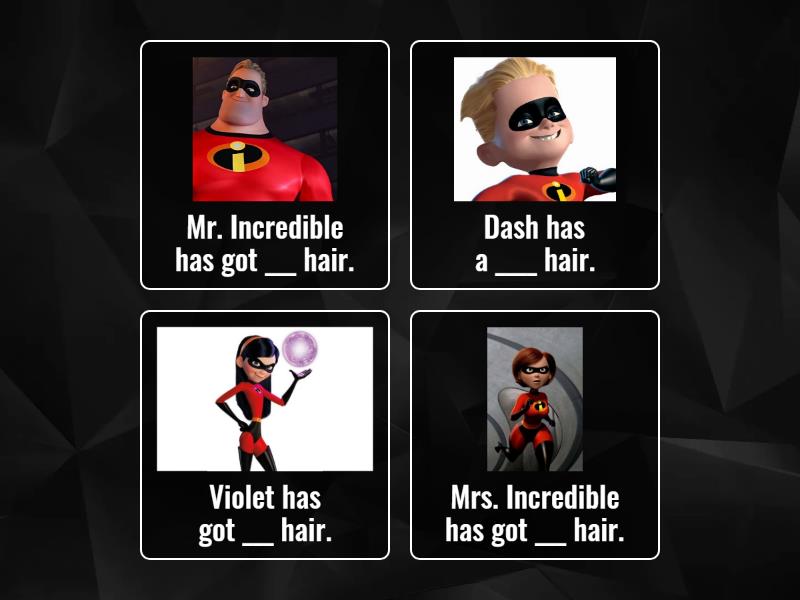 Adjectives (The Incredibles) - Flip tiles