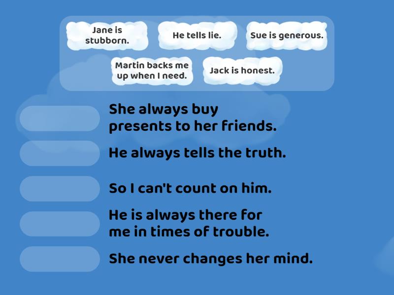 Friendship - Sentences - Eşleştir