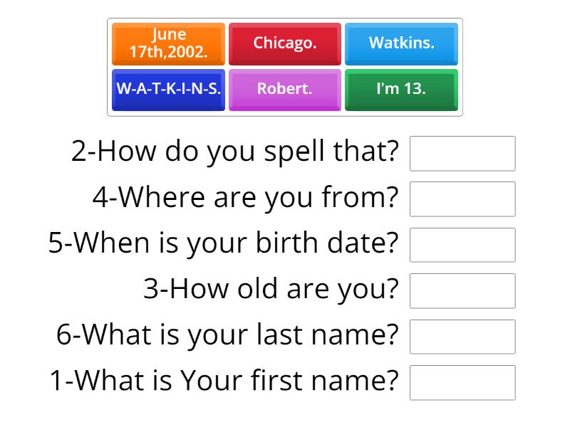 Match the question with the correct answer - Match up
