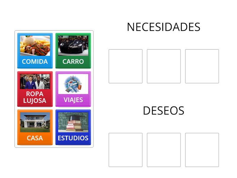 NECESIDADES Y DESEOS - Group sort