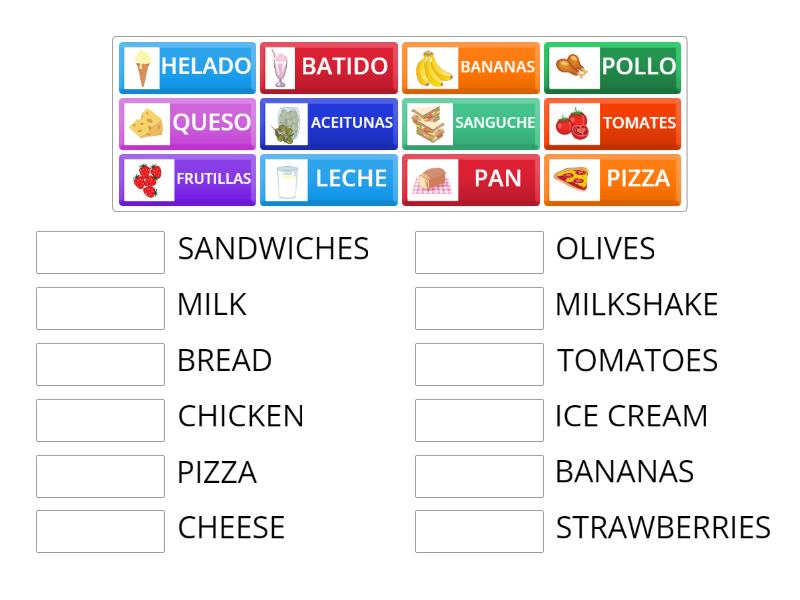 COMIDA ENGLISH PAULINA 1 - Match up