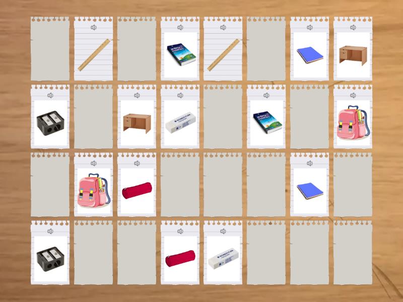 School objects - Matching pairs