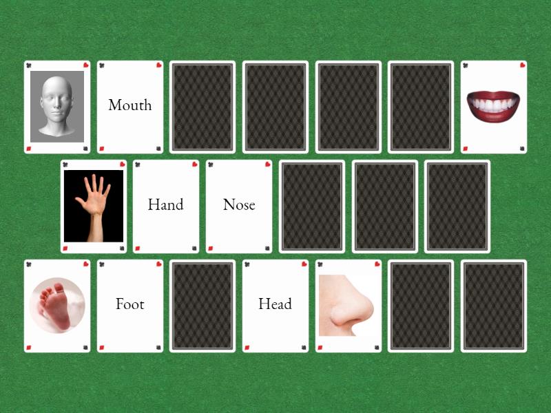 Easy 2 - Unit 1 - Body Parts - Memory Game - Matching pairs