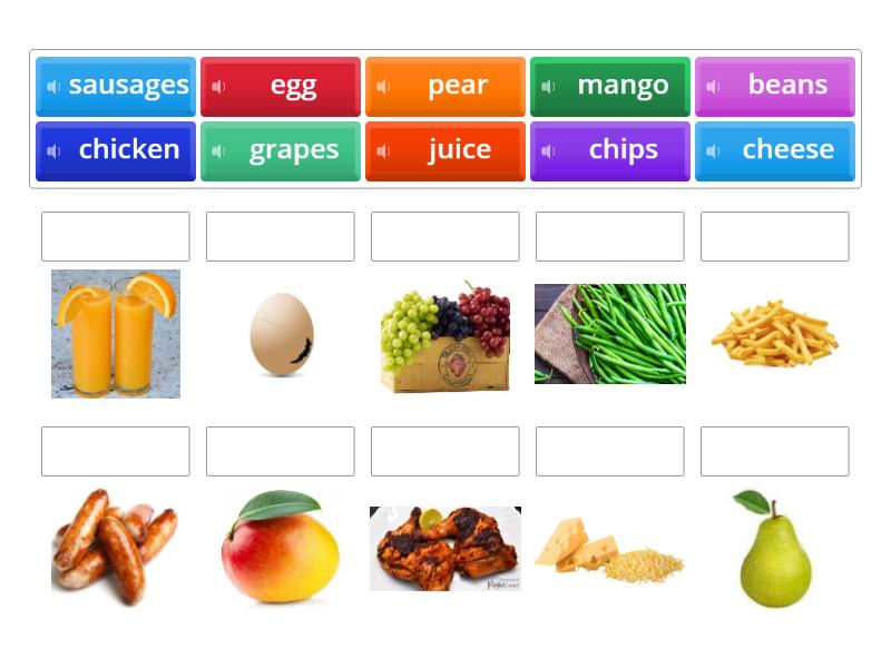 Unit 7 - FOOD - Match up