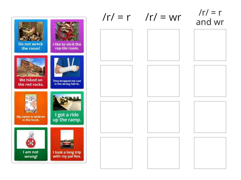 CKLA Unit 5 Activity Page 16.1 - Group sort