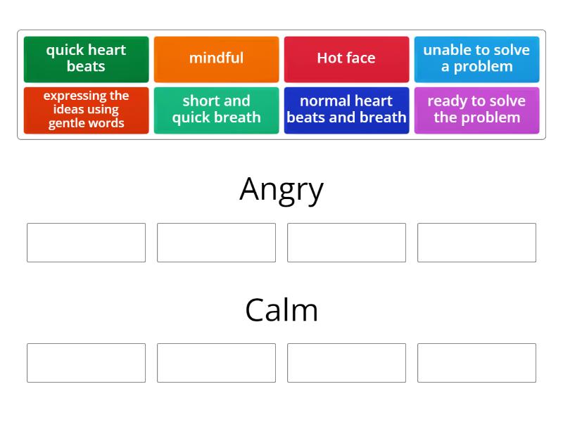 Angry Versus Calm - Group sort