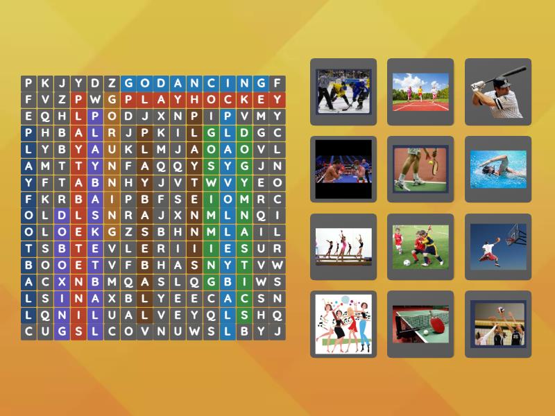 Sports ( go do play) cross - Wordsearch