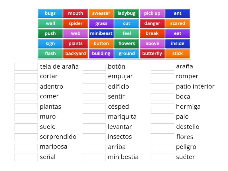 dictionary - Match up
