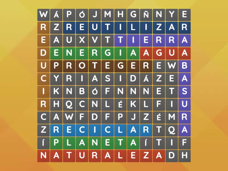 Cuidemos el planeta Tierra - Sopa de letras