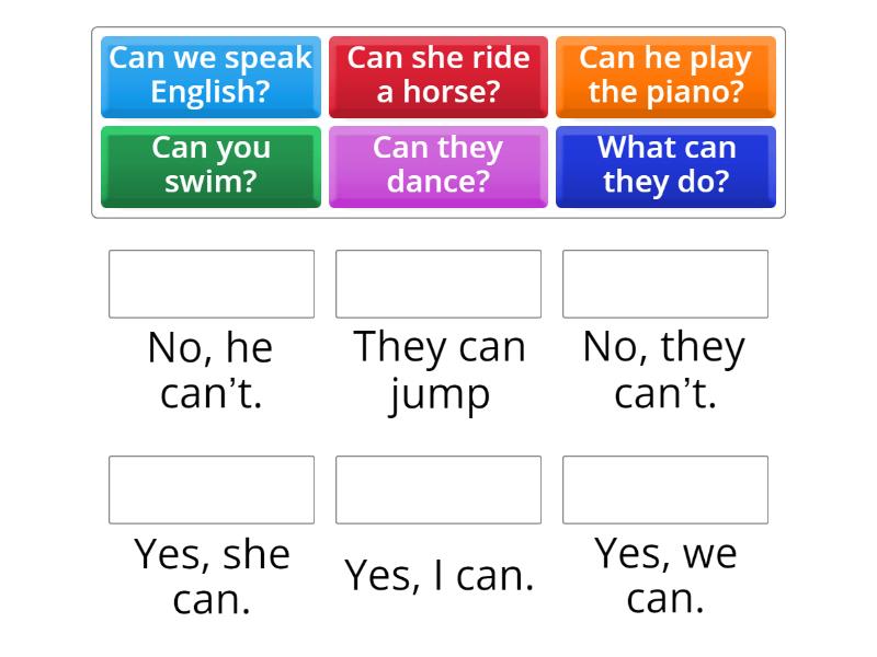 Can questions - Match up