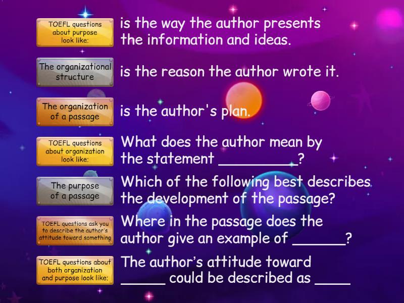 Identifying Organization and Purpose - Match up