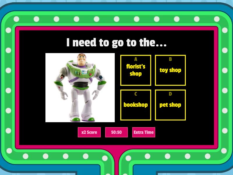 BLUE Let's shop - items and shop names - Gameshow quiz