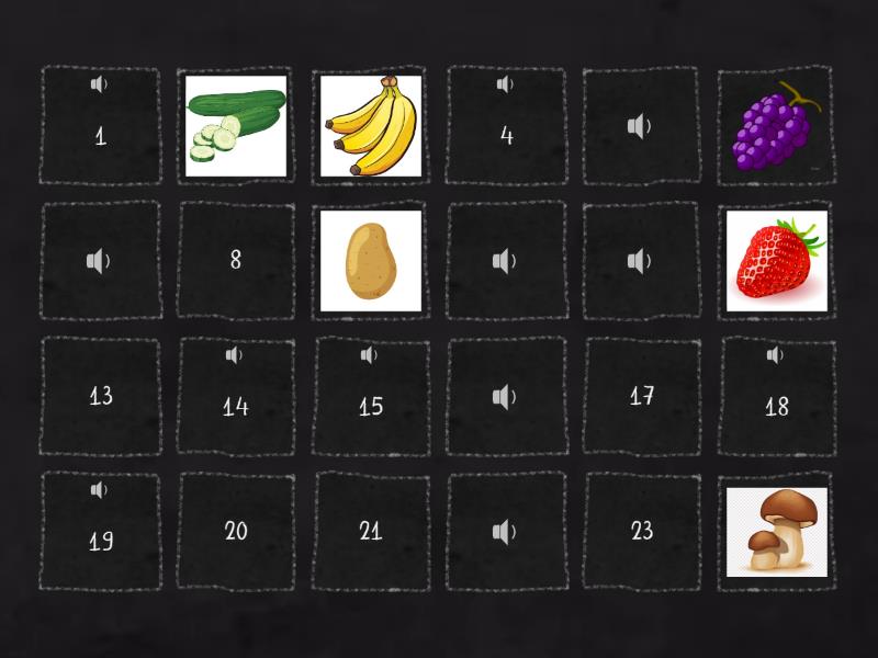 Fruits and Veggies Memory - Matching pairs